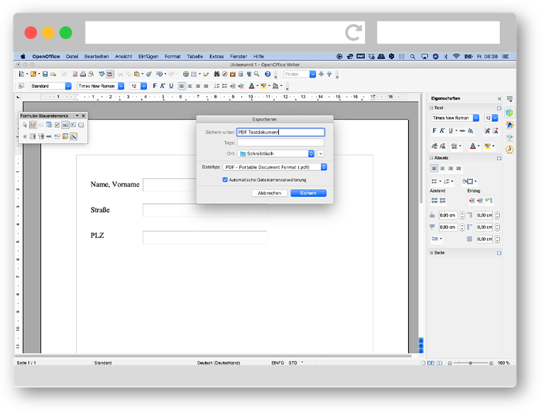 How to: Ein ausfüllbares und interaktives PDF mit OpenOffice und Acrobat erstellen | acquisa